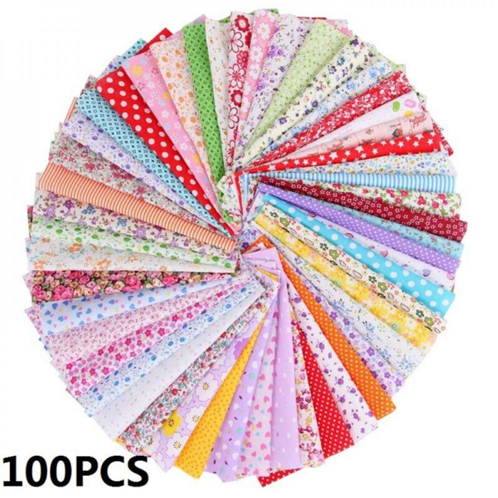 100PCS 10x10cm DIY Square Floral Cotton Fabric Patchwork Kit - Quilting ...