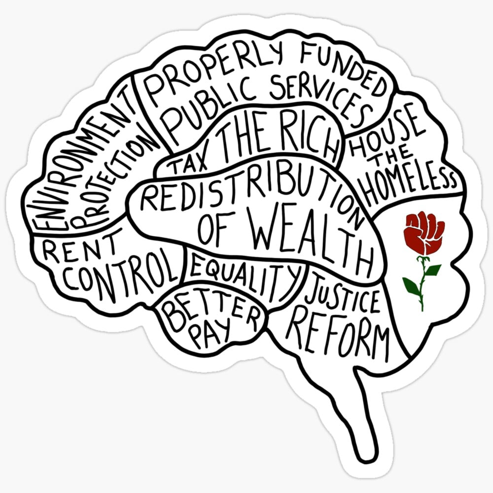 Leftist Art Democratic Socialist Beliefs Stickerphone Decal Water ...