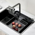 Lefton 304 Stainless Steel Kitchen Sink Set with Pull-out Faucet ...