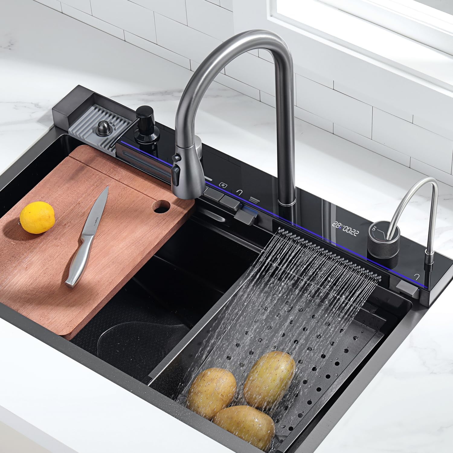 Lefton KS2206 Workstation Sink: 304 Stainless Steel, Pull-down Faucet ...