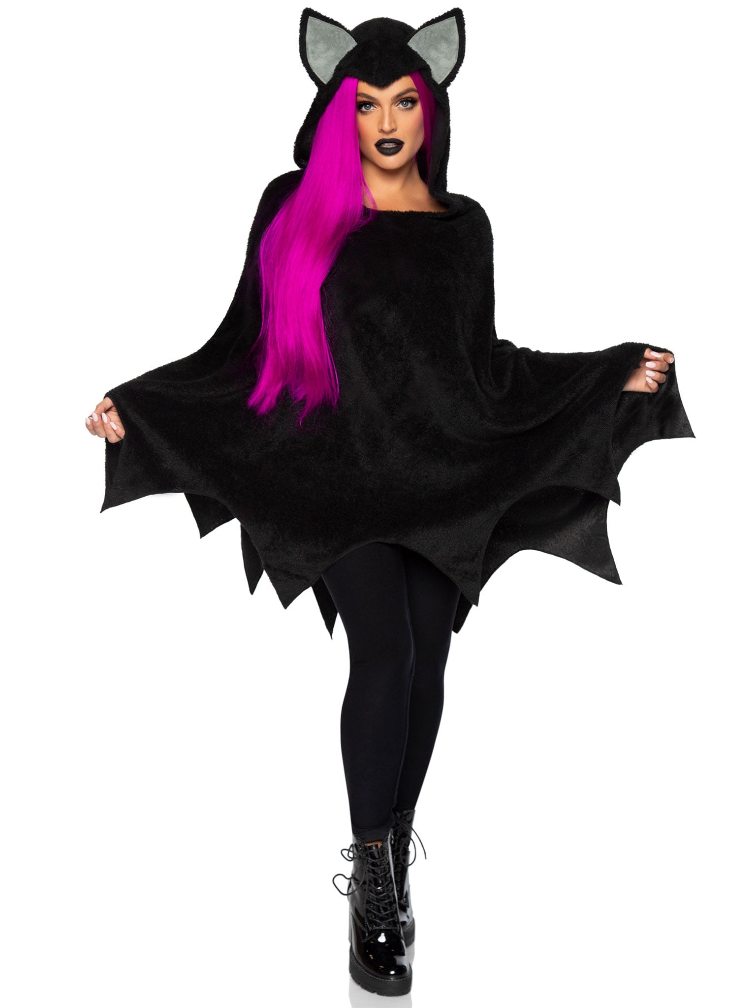 Leg Avenue Bat Poncho Fancy-Dress Costume for Women with Bat Ear Hood ...