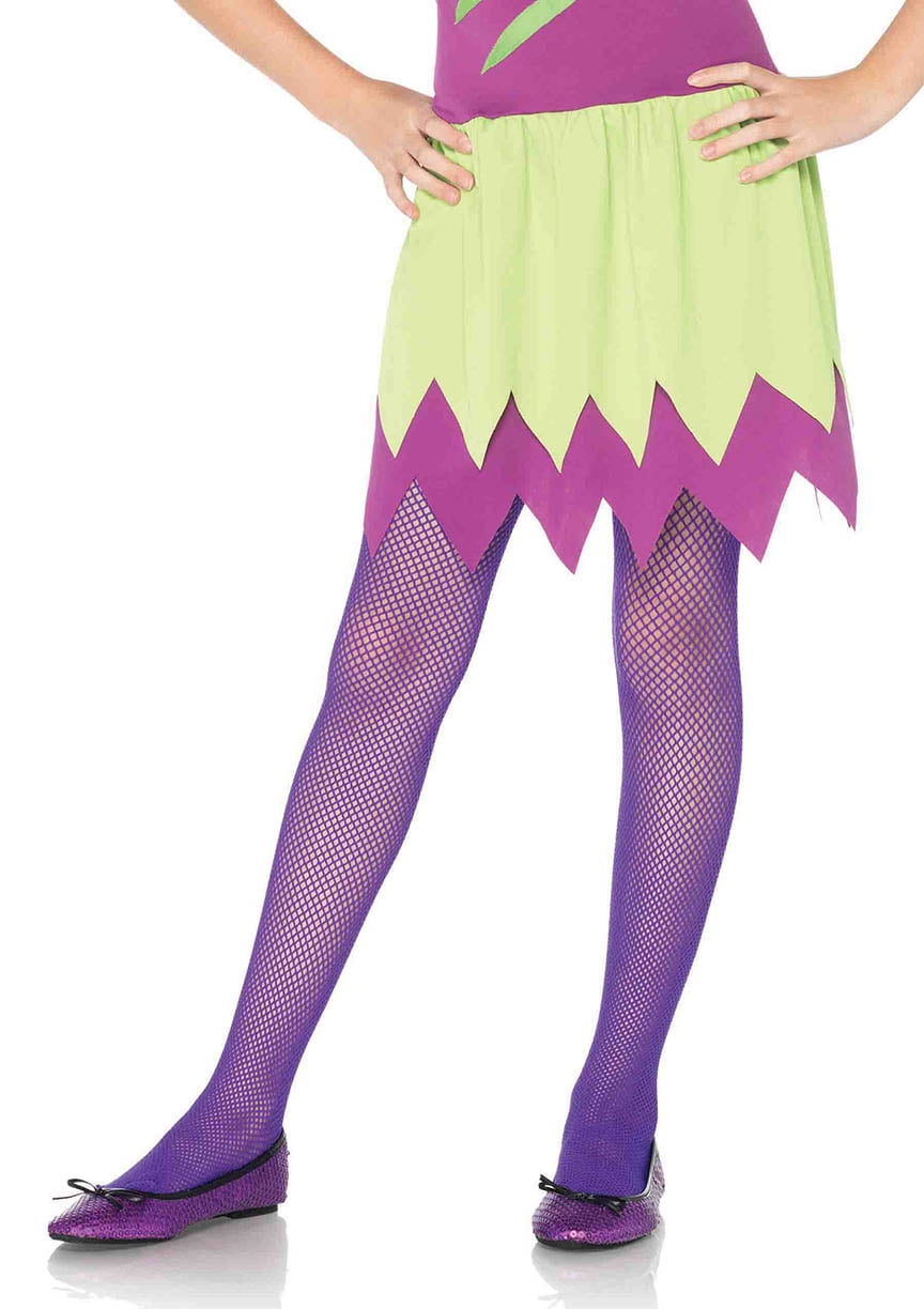 Leg Avenue Children's Kids Fishnet Tights, Neon Purple, Medium, Age 4-6 ...
