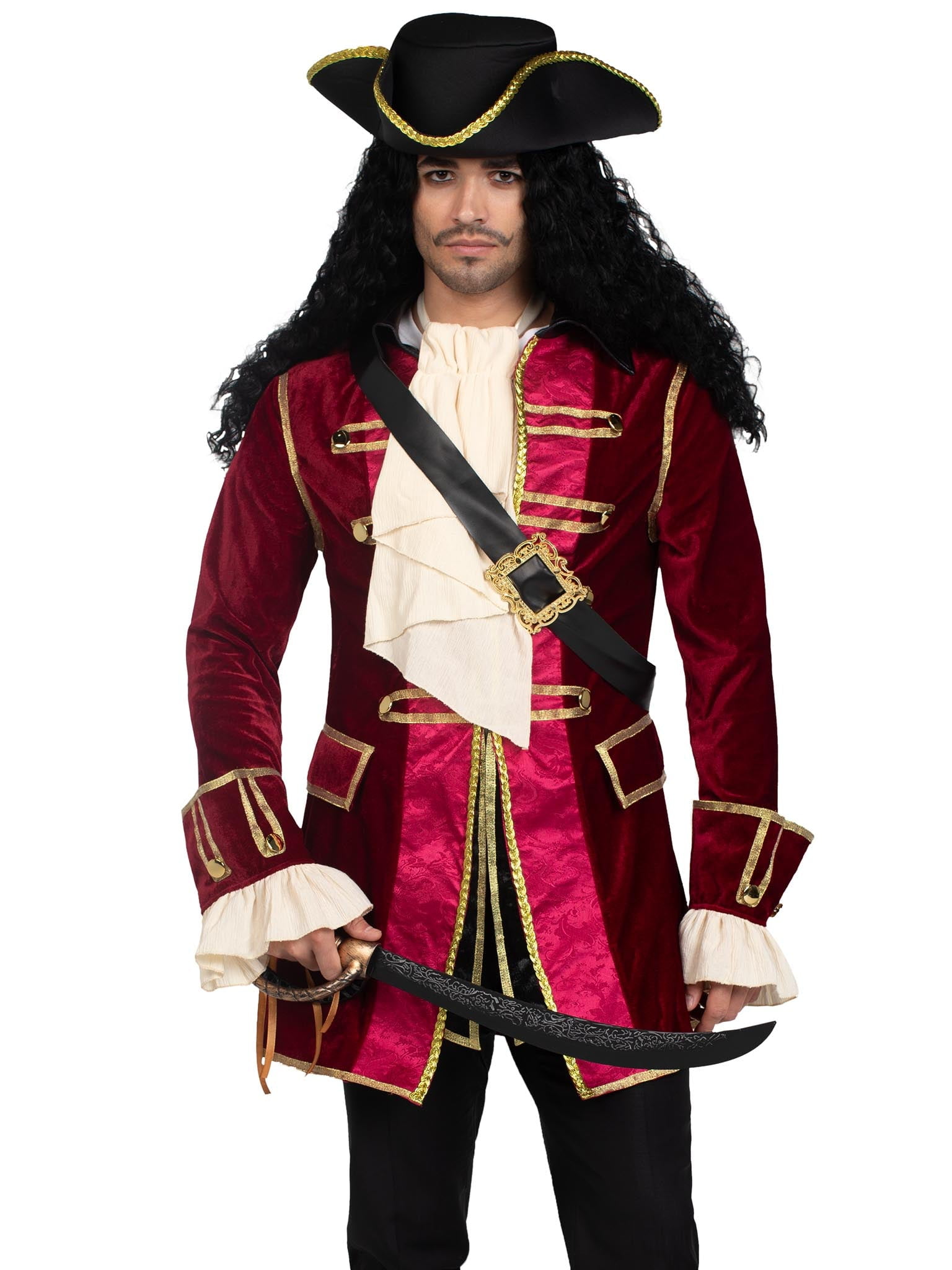 Leg Avenue Men's Pirate Captain Halloween Costume, Red, Medium ...