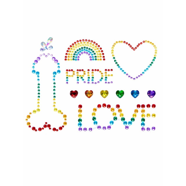 Leg Avenue Pride Body Jewels Stickers Rainbow Stick On Rhinestone Body ...