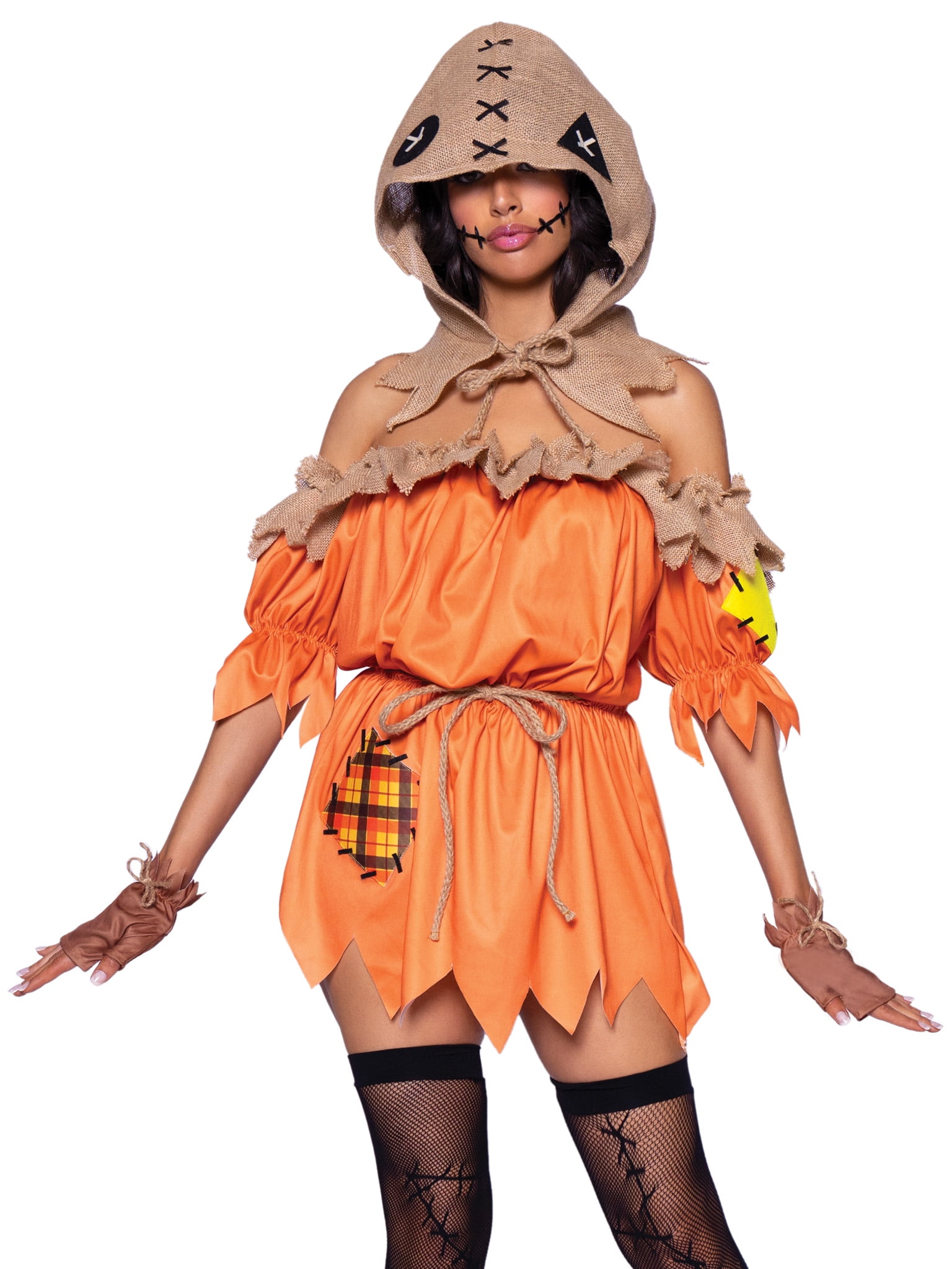 Leg Avenue Women's 4 Piece Spooky Scarecrow Costume Set - Walmart.com