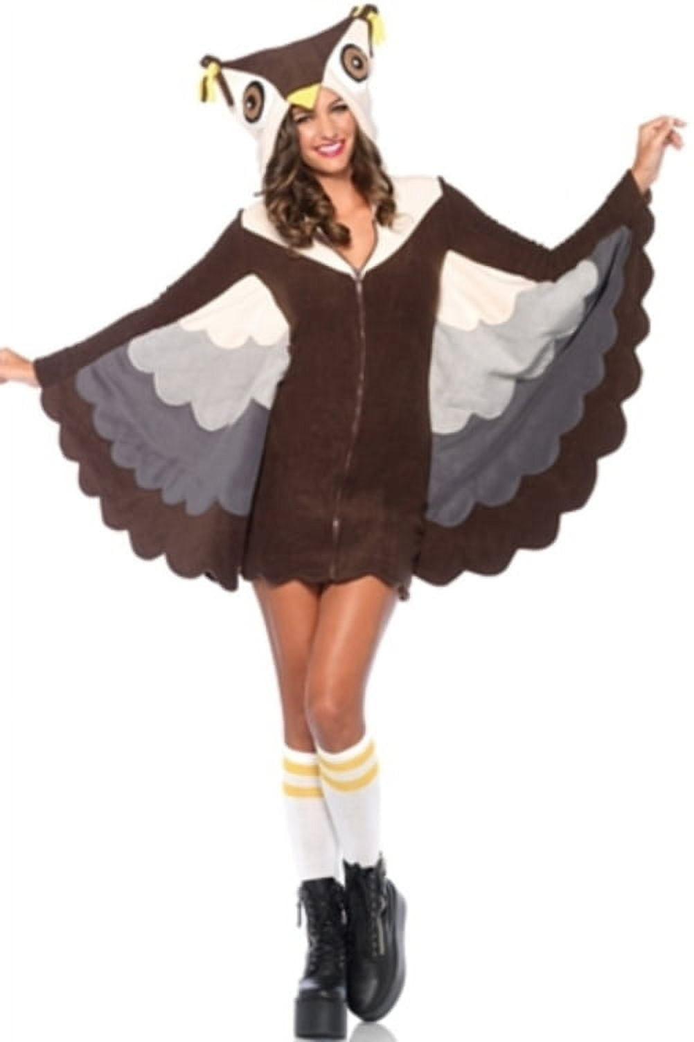 Leg Avenue Women's Cozy Owl Costume, Adult Bird with Extendable Wings ...