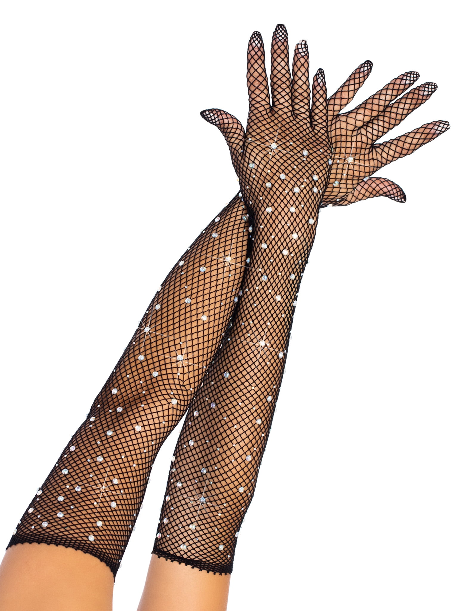 Leg Avenue Women's Rhinestone Fishnet Long Gloves - Walmart.com