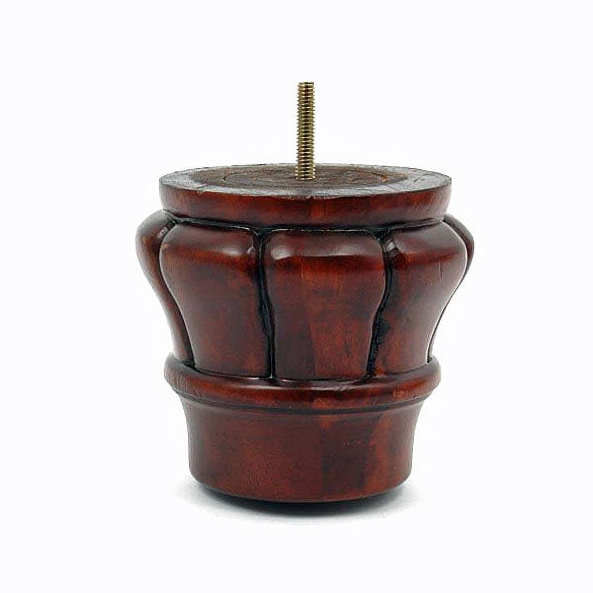 Leg Daddy 4-1/2" Dark Finish Circular Fluted Wooden Sofa Leg, Set of 2 ...