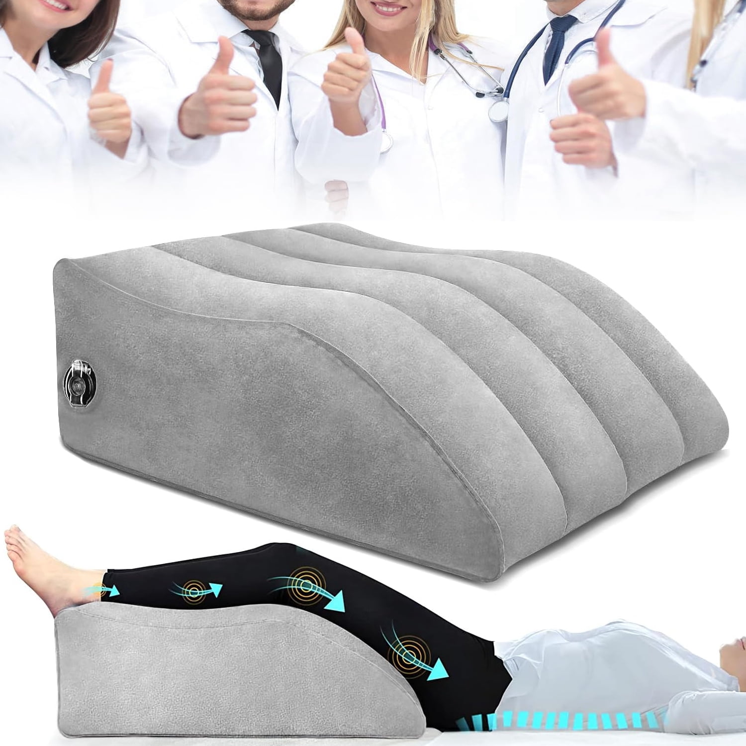 Leg Elevation Pillow, Inflatable Portable Wedge Pillow, Improve Blood ...