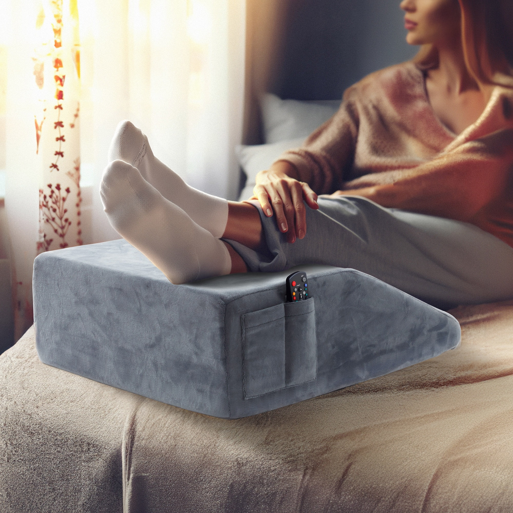 Leg Elevation Pillow for Sleeping - 8" Memory Foam Flat Top Bed Wedge ...