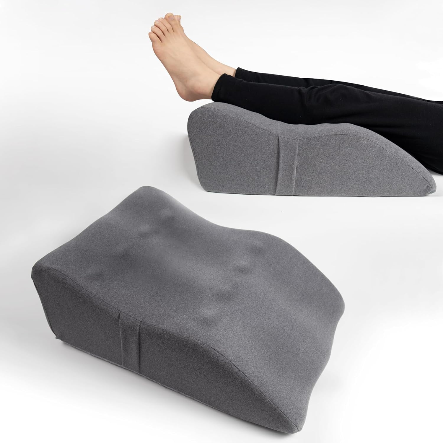 Leg Elevation Pillow with Soft Memory Foam, Wedge Pillow for Reading ...