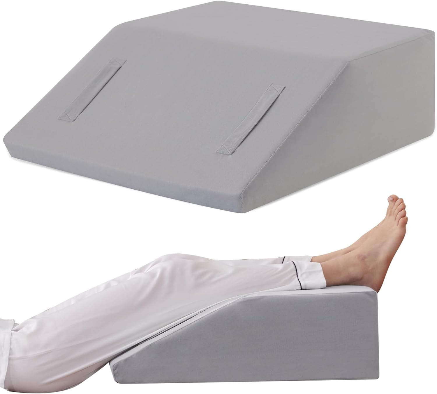 Leg Elevation Pillows for Sleeping, Memory Foam Wedge Pillow for Legs ...