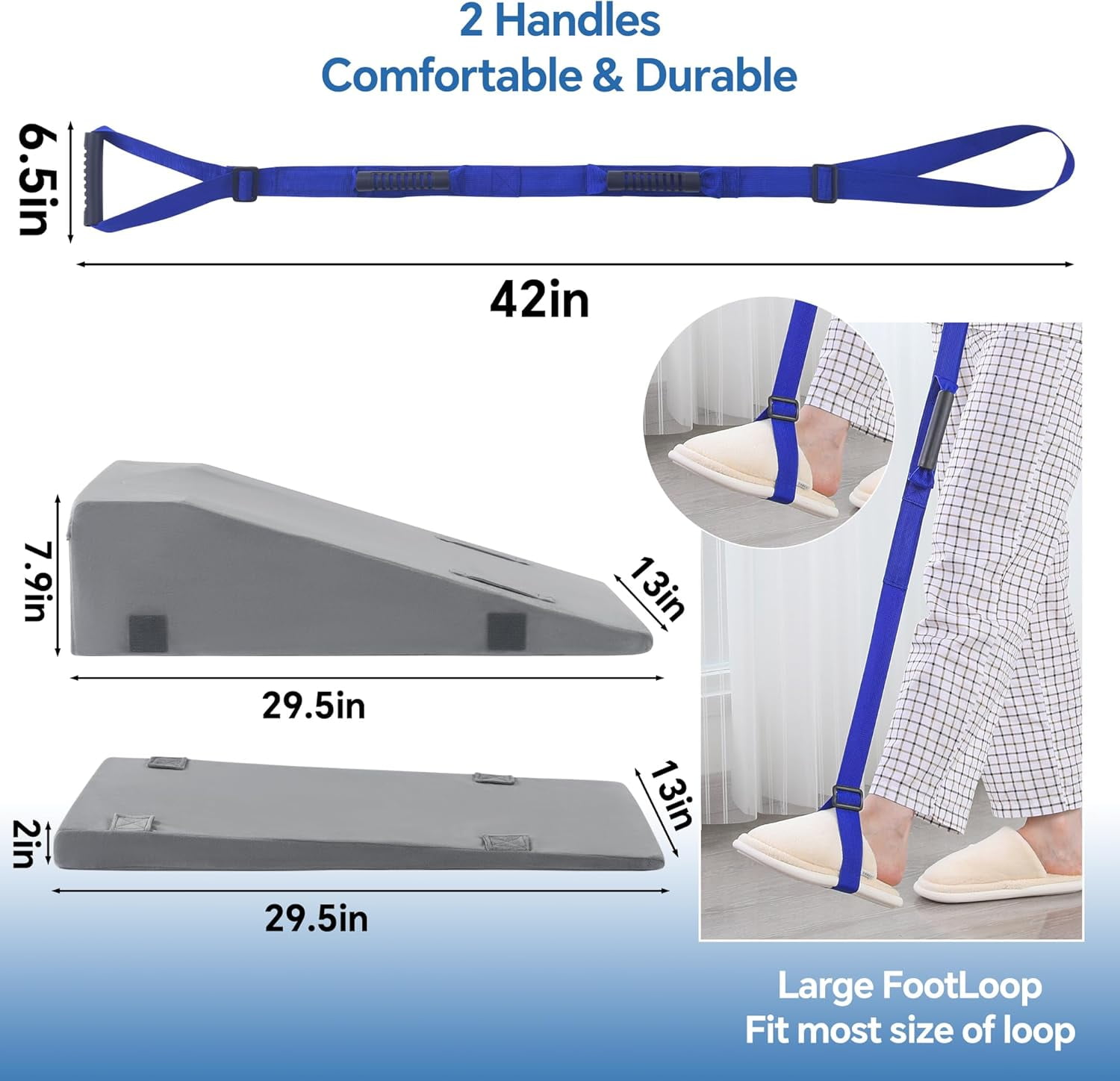 Leg Elevation Pillows for After Surgery, 2-in-1 Wedge Pillow with Leg ...