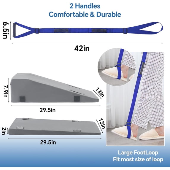 Leg Elevation Pillows for After Surgery, 2-in-1 Wedge Pillow with Leg ...
