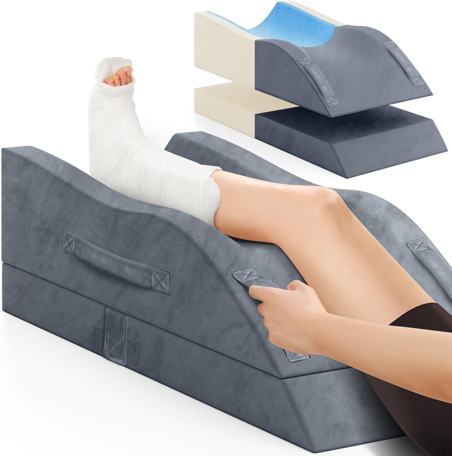 Leg Elevation Pillows, Wedge Pillow for After Surgery, Memory Foam Leg ...
