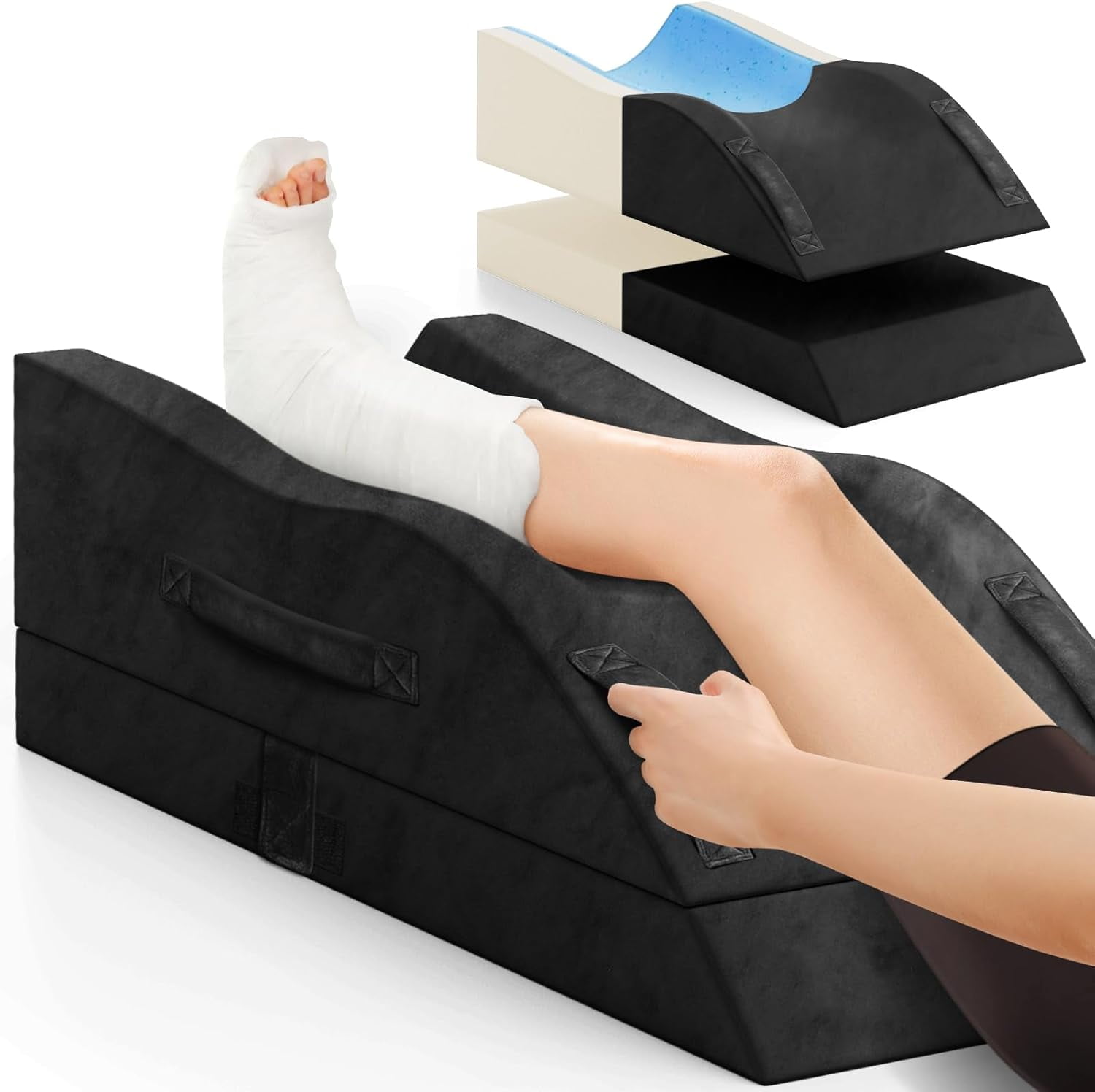 Leg Elevation Pillows, Wedge Pillow for After Surgery Or Rest, Memory ...