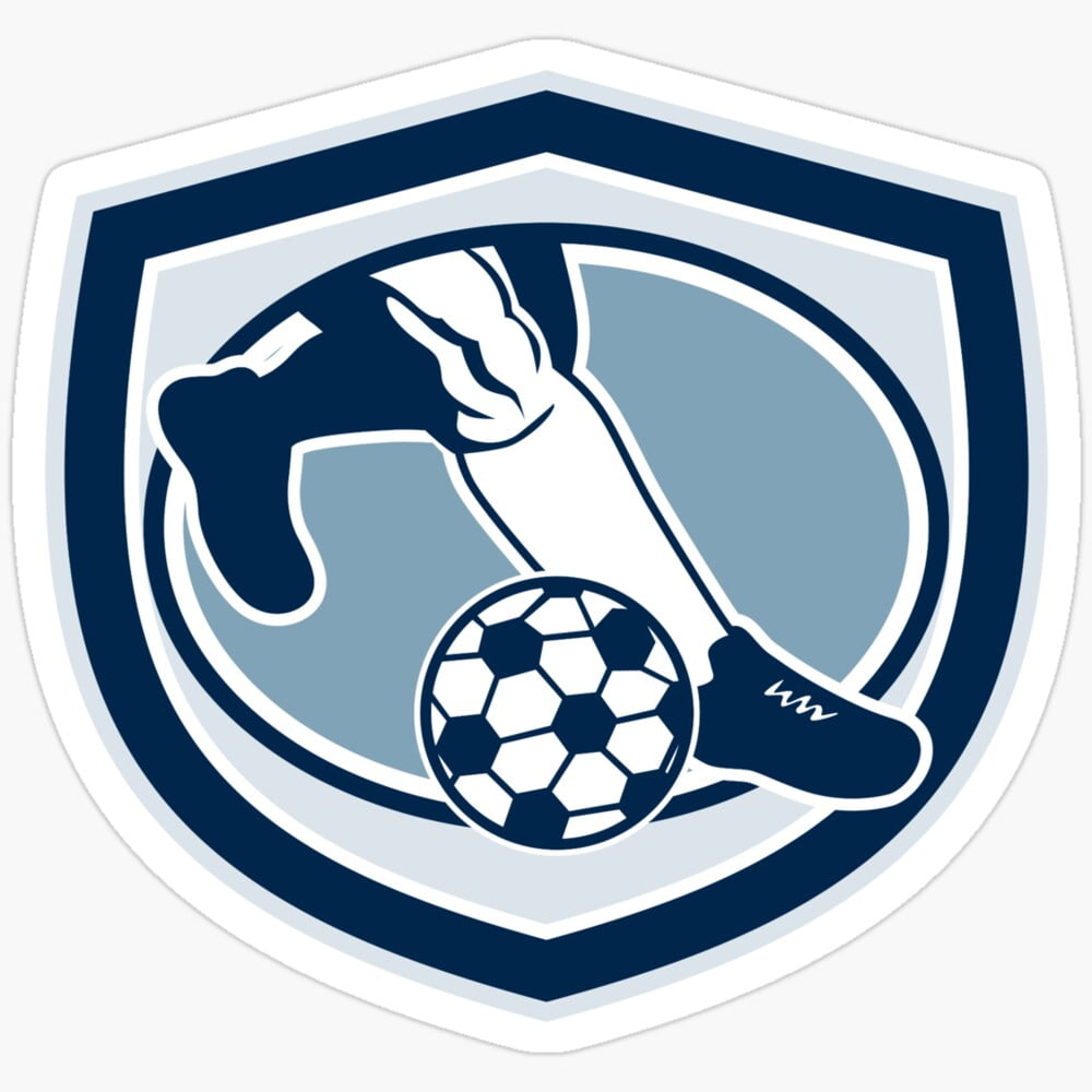 Leg Foot Kicking Soccer Ball Shield Retro Sticker Phone Decal Water ...