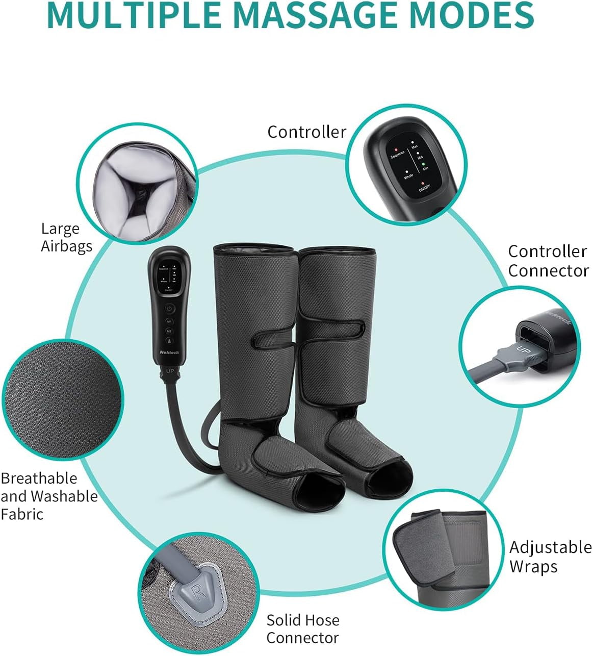 Leg Massager with Air Compression, Foot and Calf Massage Machine with ...