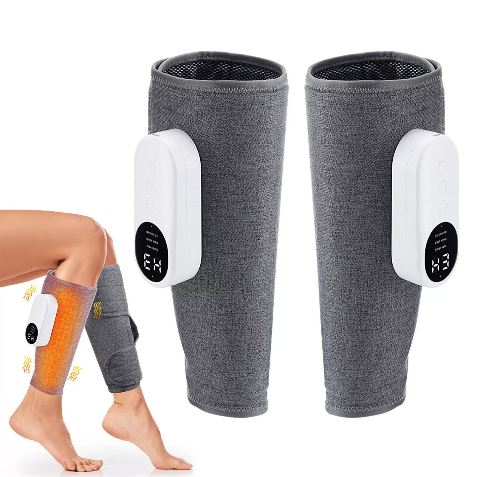 Leg Massager with Heat, Air Compression for Circulation & Pain Relief ...
