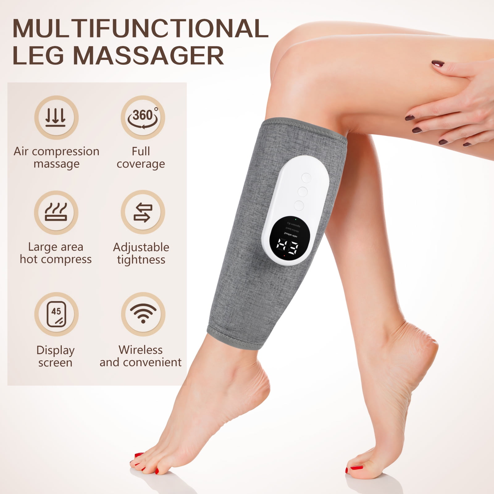 Leg Massager for Circulation and Pain Relief, Calf Air Compression ...