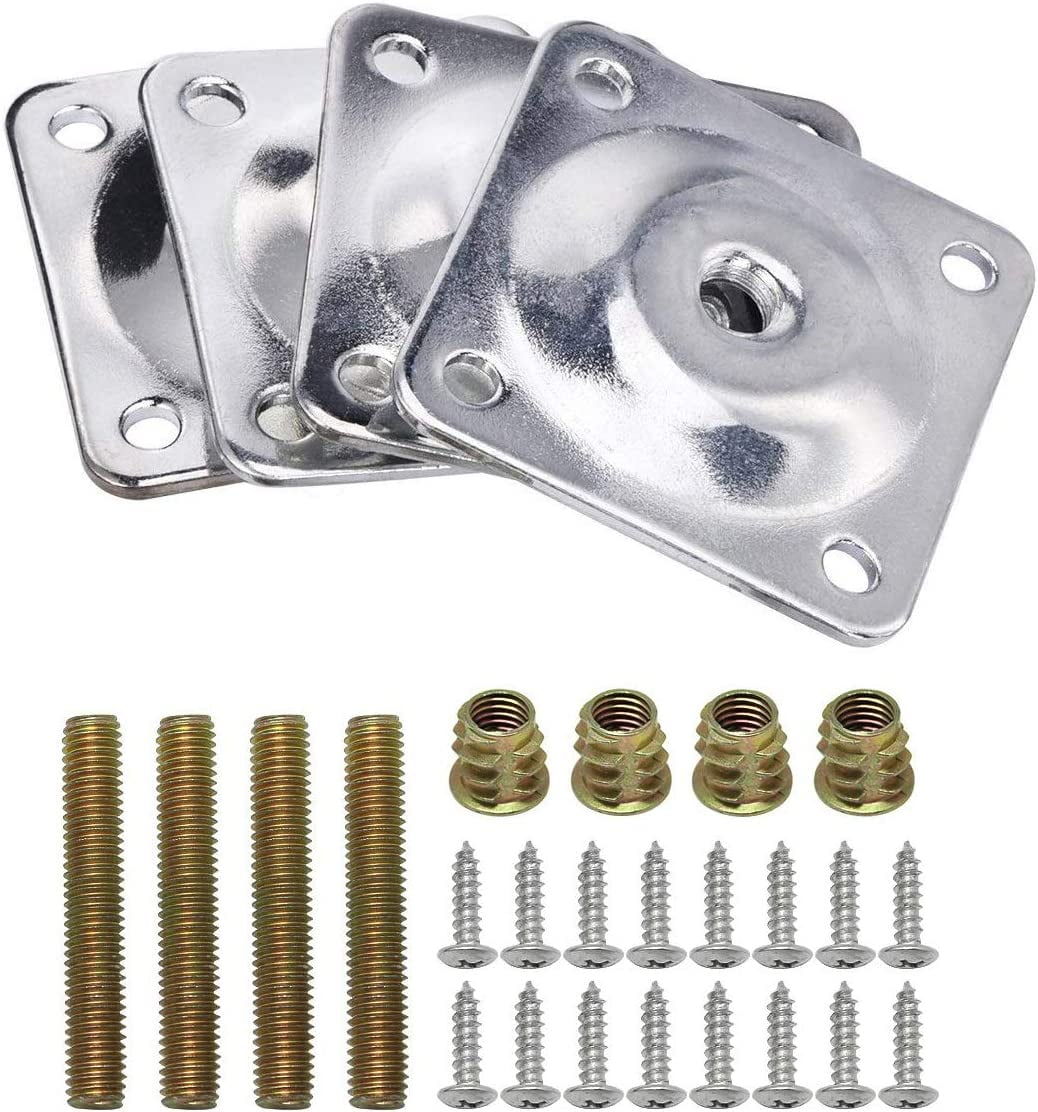 Leg Mounting Plates, Furniture Leg Attachment Plates with M8 Hanger ...