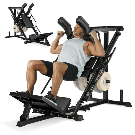 Leg Press Hack Squat Machine Combo,Leg Exercise Machine with Adjustable ...