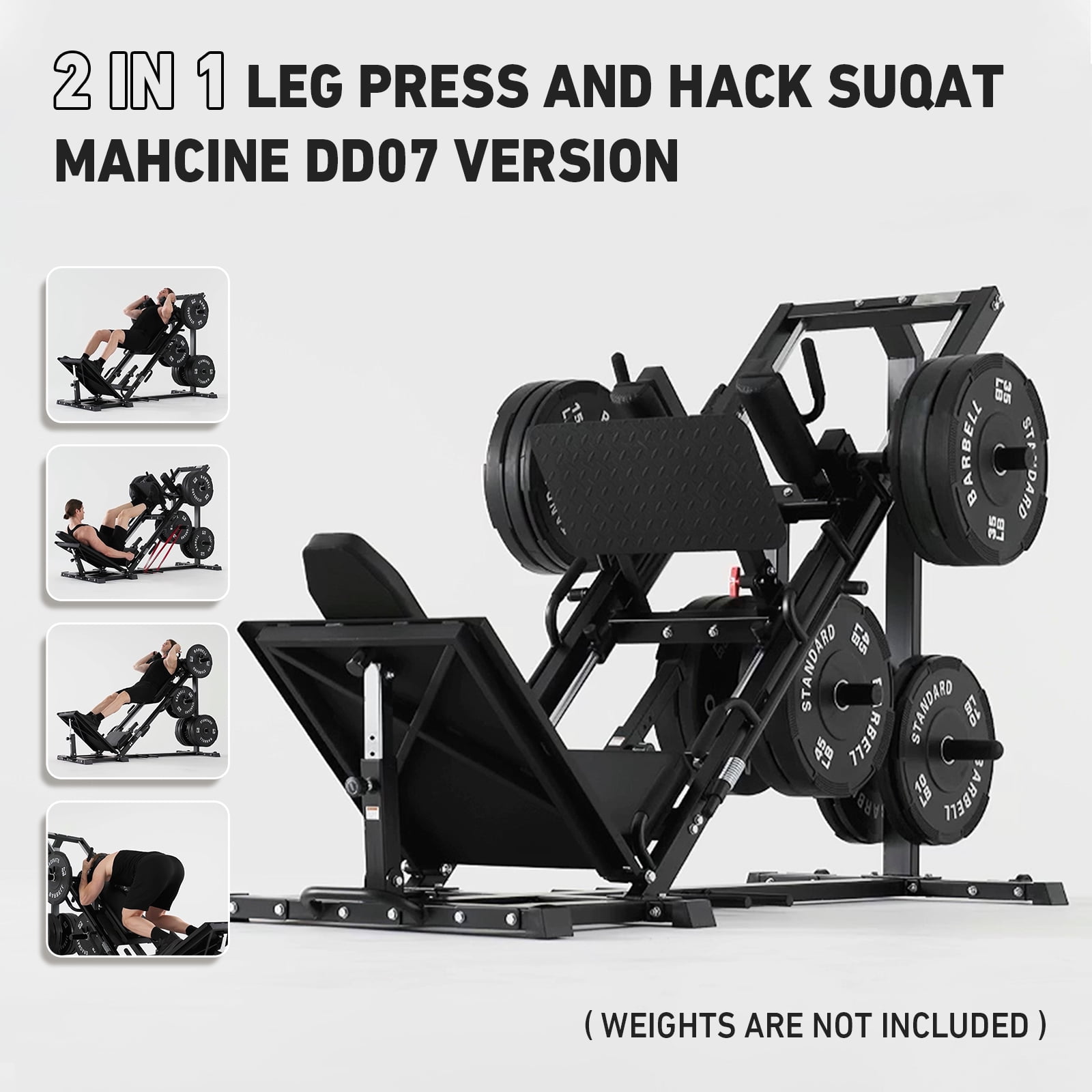 Leg Press Hack Squat Machine, Leg Exercise Machine with Linear Bearing ...