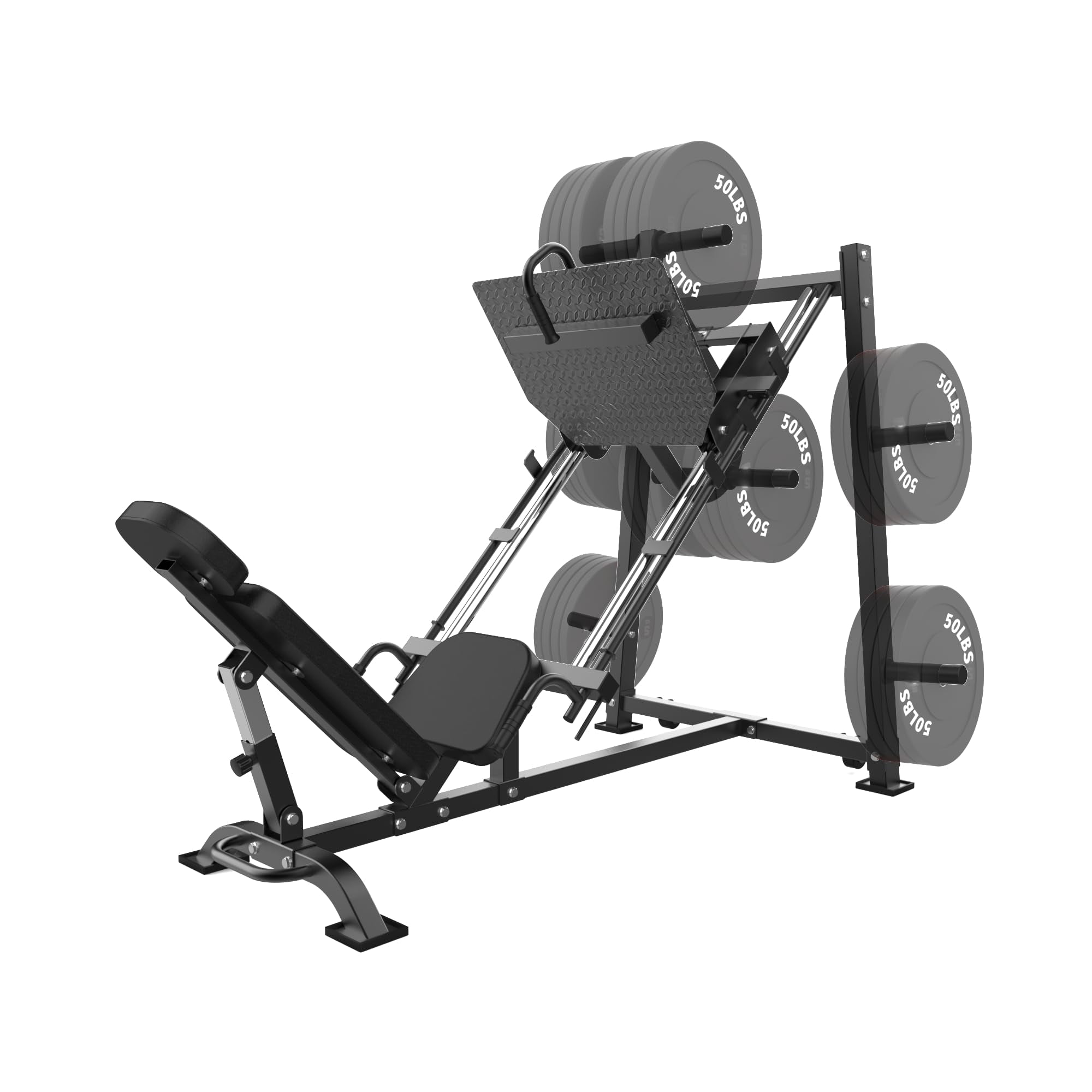 Leg Press Hack Squat Machine, Leg Exercise Machine with Barbell Plate ...