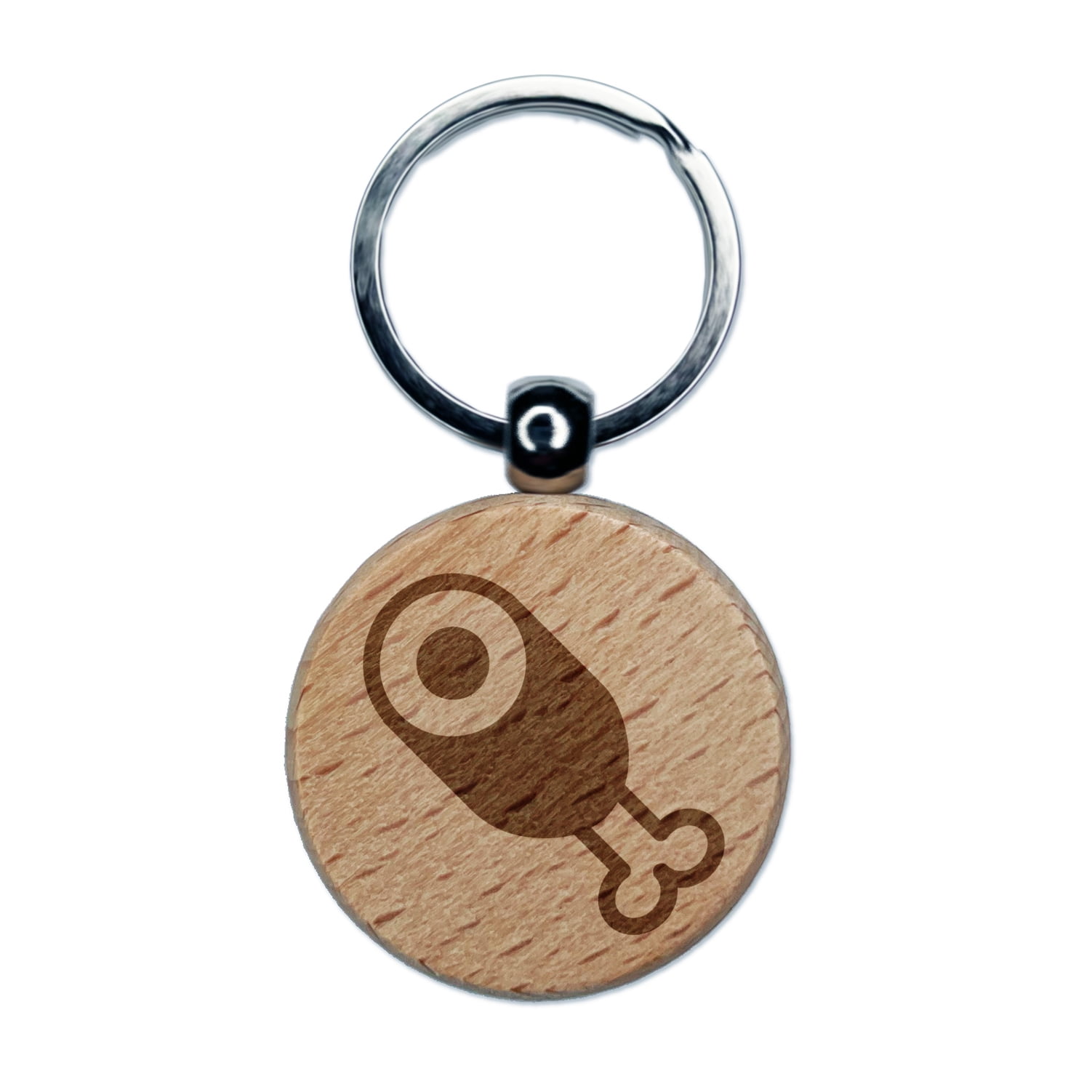 Leg of Lamb Beef Ham Meat Round Keychain Charm Tag - Engraved Wood ...