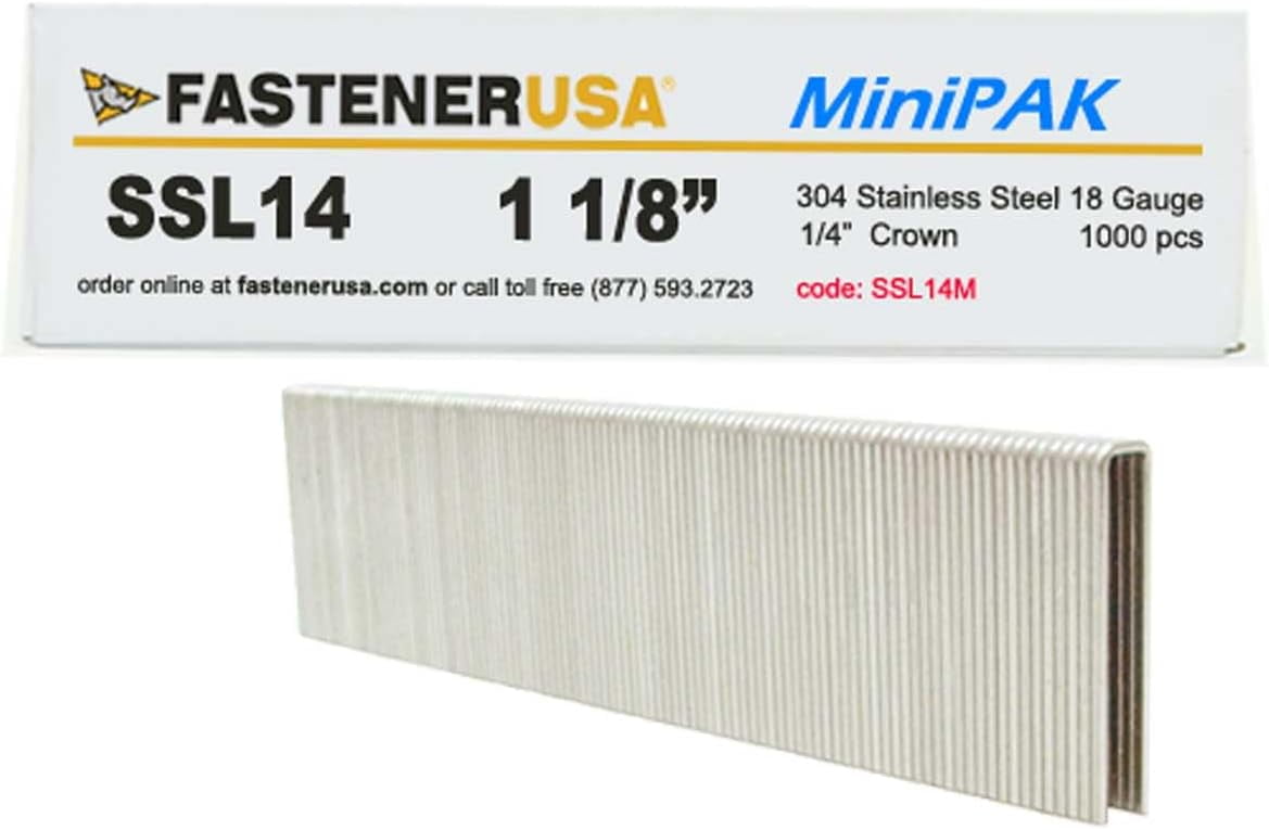 Leg x 1/4" Crown 18GA 304SS L14 Staples 1,000ct | SSL14 - Walmart.com
