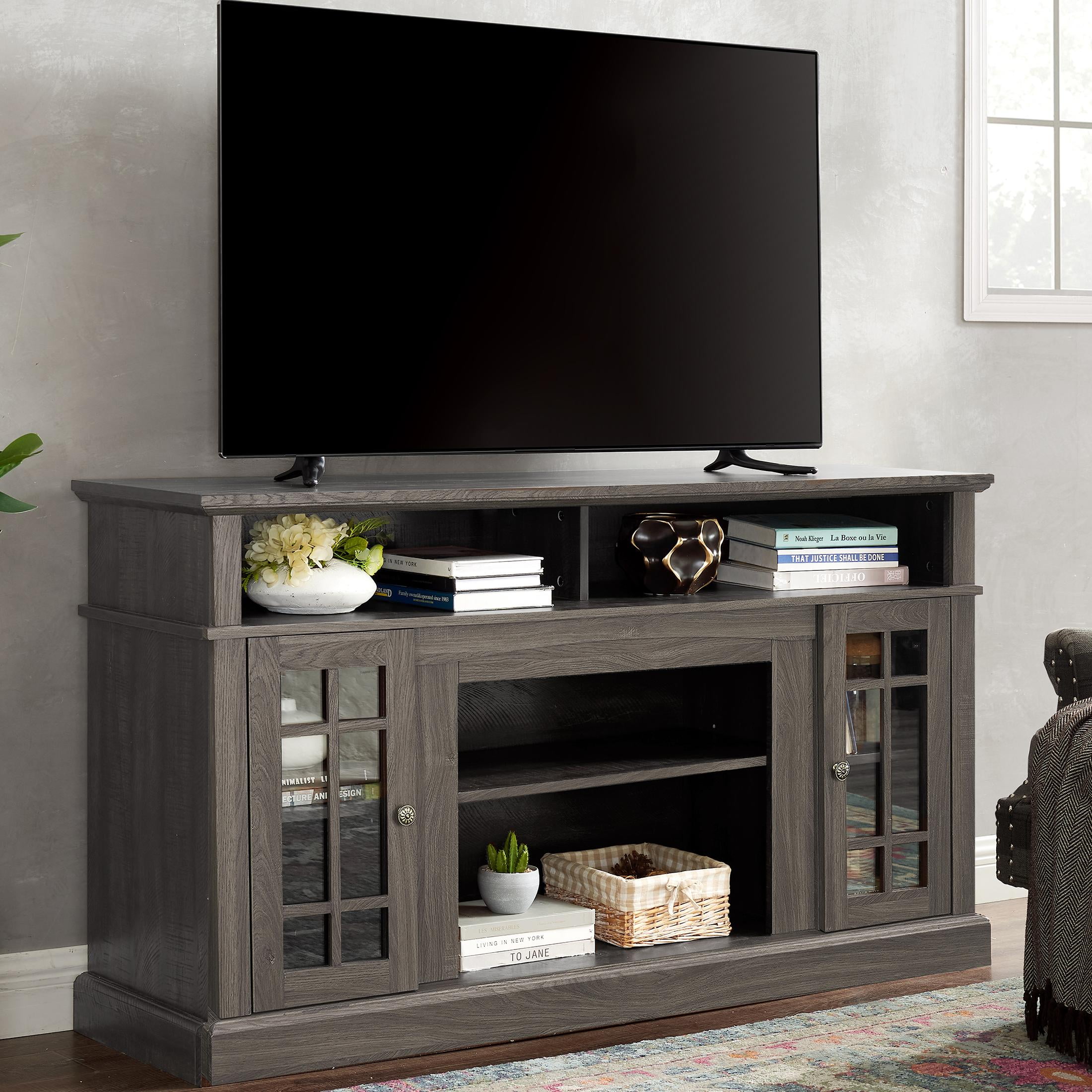 LegaHome Farmhouse TV Stand for 65 Inch TV, Wooden TV Cabinet with Open ...