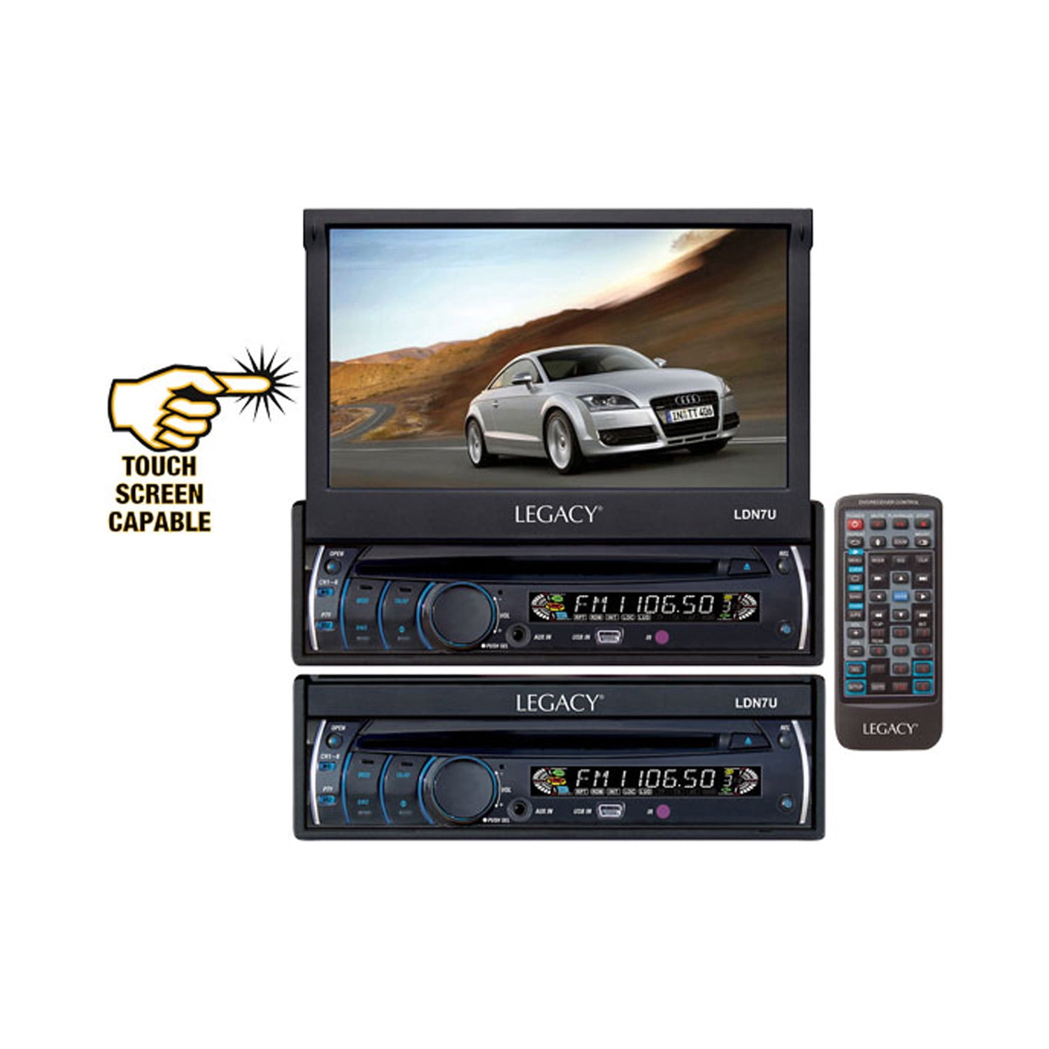 Legacy 7" Motorized Detachable Touch Display TFT/LCD Monitor With DVD ...