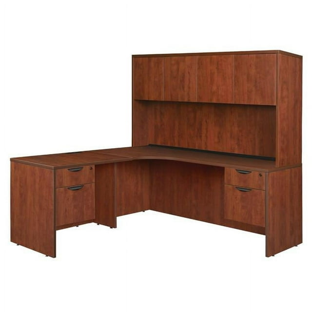 Legacy 71 in. Double Pedestal Left Corner Credenza with 35 in. Return ...