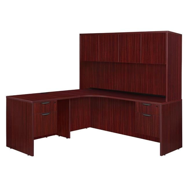 Legacy 71 in. Double Pedestal Left Corner Credenza with 35 in. Return ...