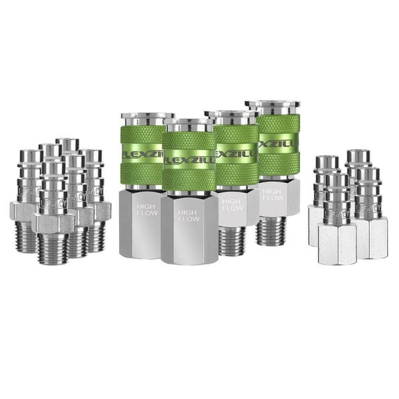 Flexzilla Quick Connect Fittings: High Flow Coupler & Plug Kit, 14 pc ...