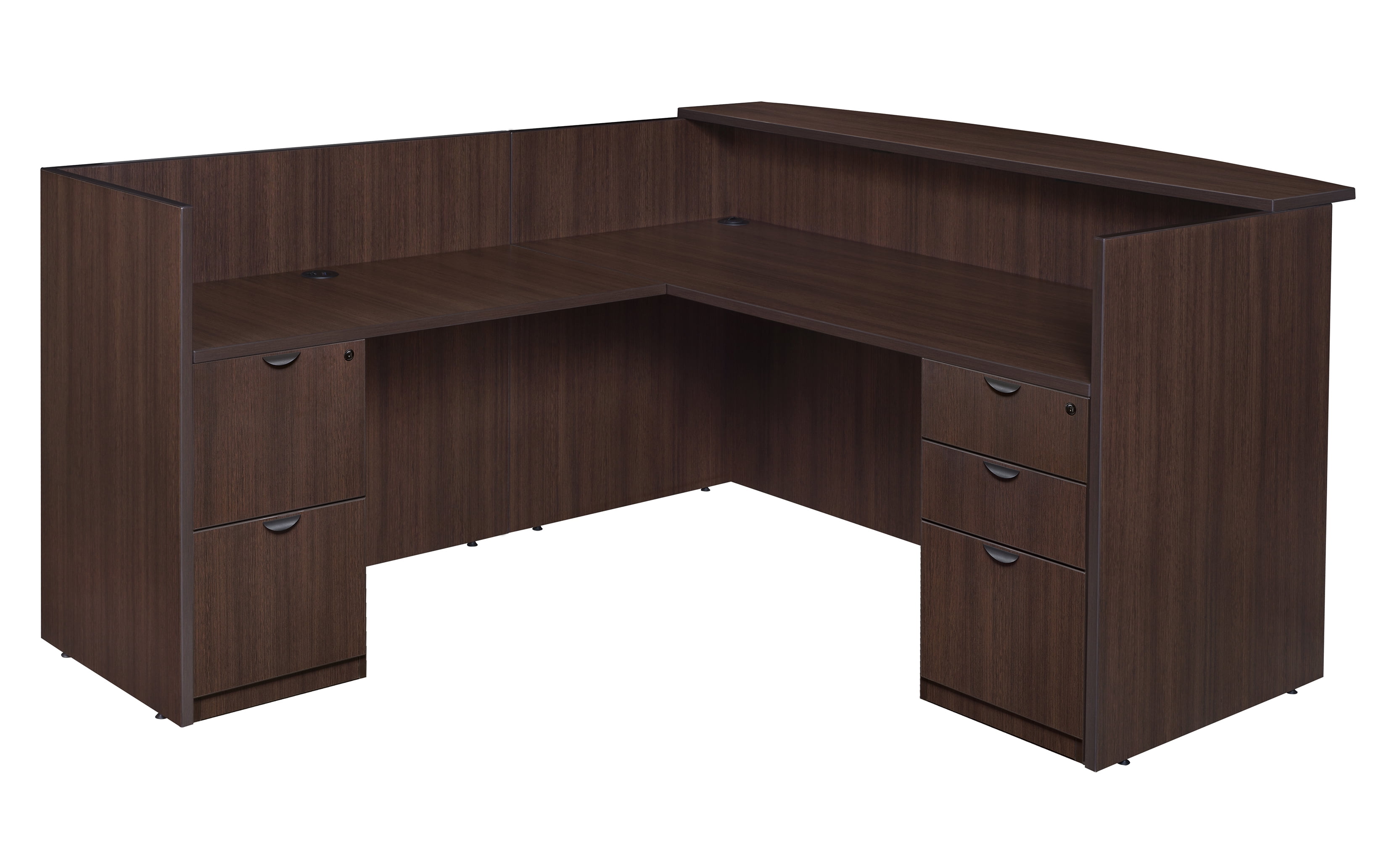 Legacy Box Box File/ File File Pedestal Reception Desk- Java - Walmart.com