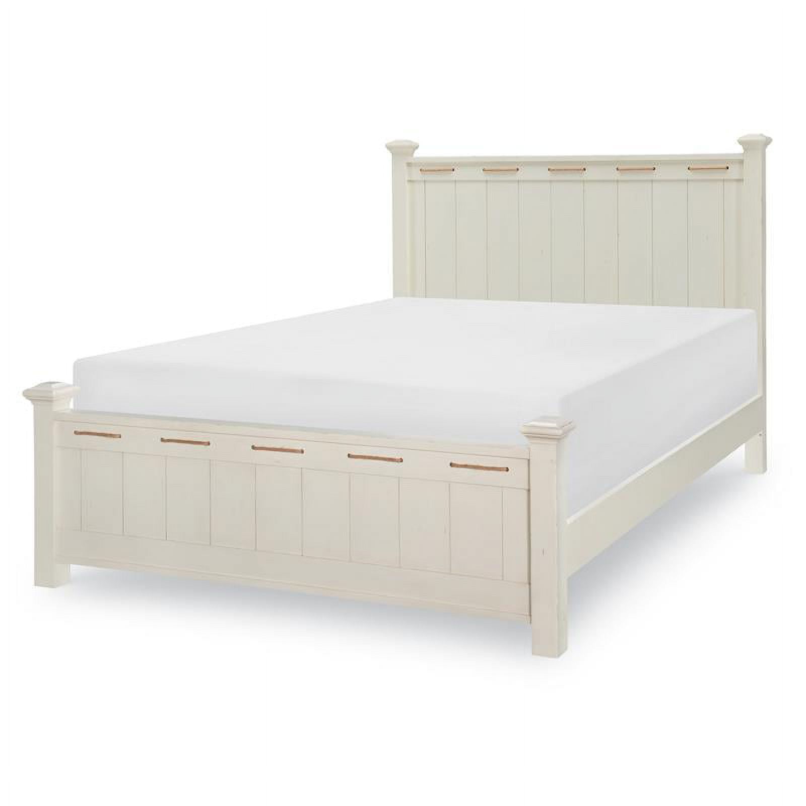 Legacy Classic Lake House Low Post Bed Queen Distressed Pebble White ...