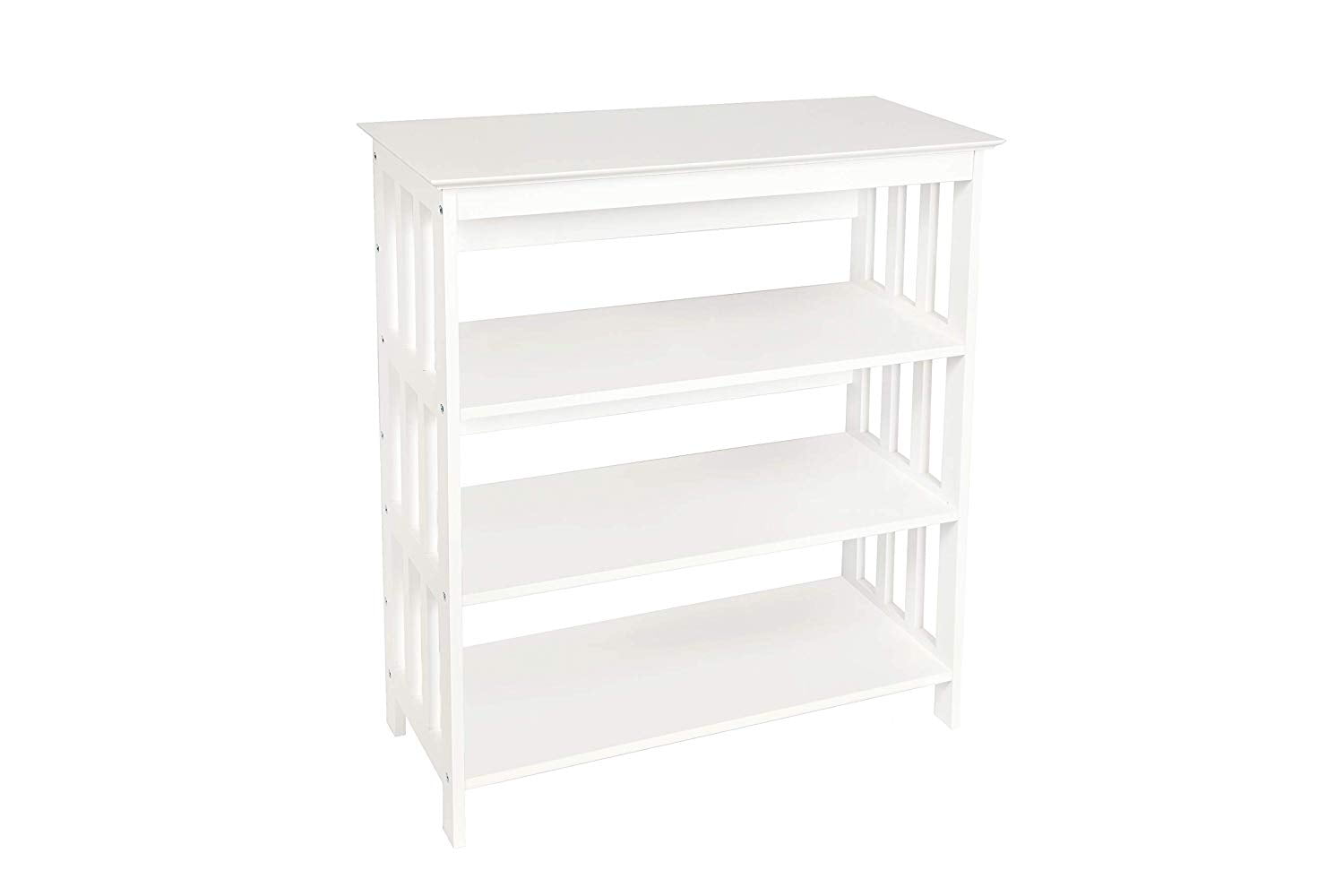 Legacy Decor Solid Wood Open Shelf Bookshelves, 3 Tier White Finish ...