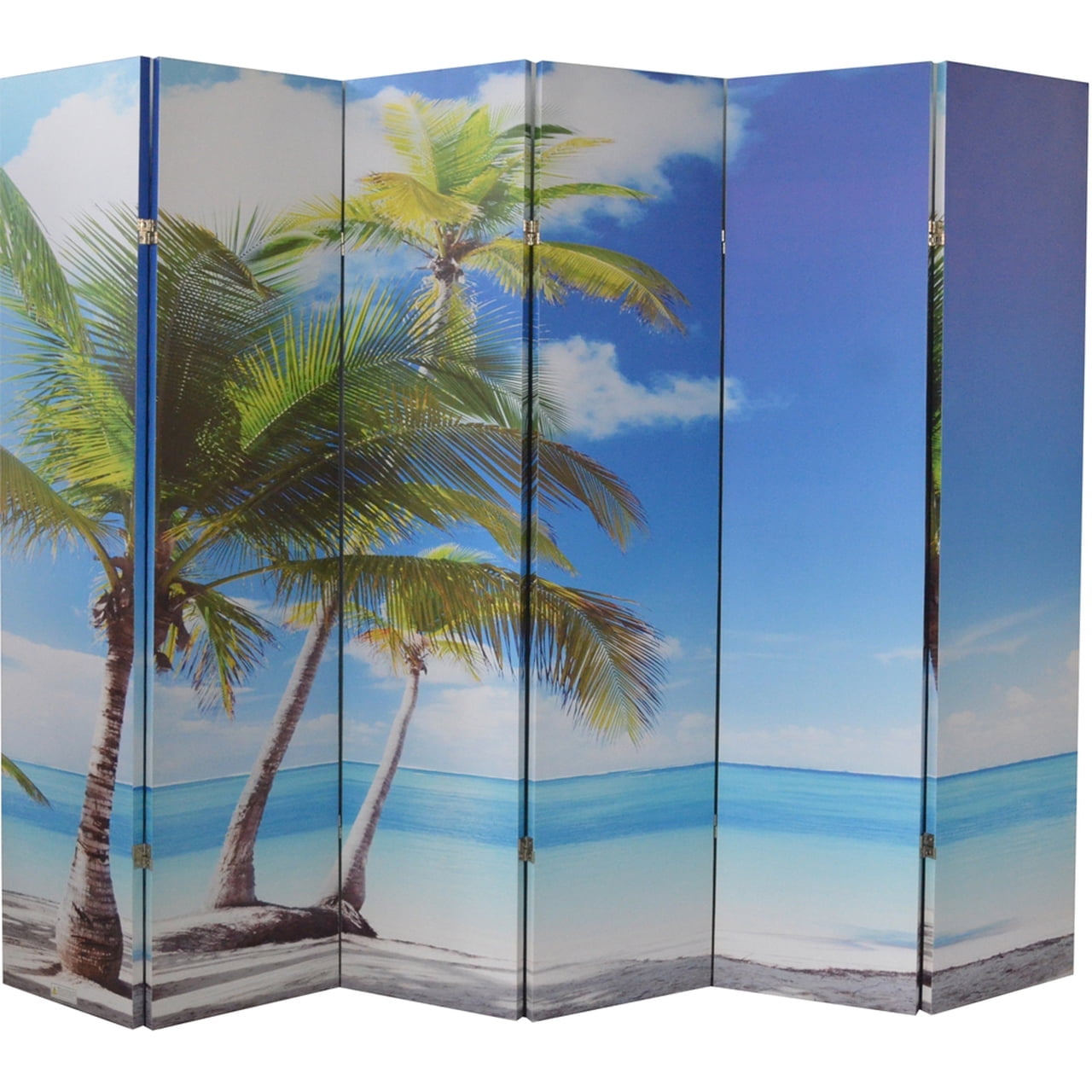 Legacy Decor 6-Panel Canvas Privacy Partition, Double-Sided Virgin ...