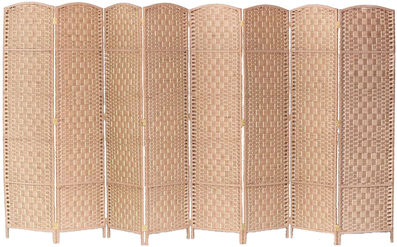 Legacy Decor Diamond Weave Fiber 8 Panel Room Divider, 71" Tall ...