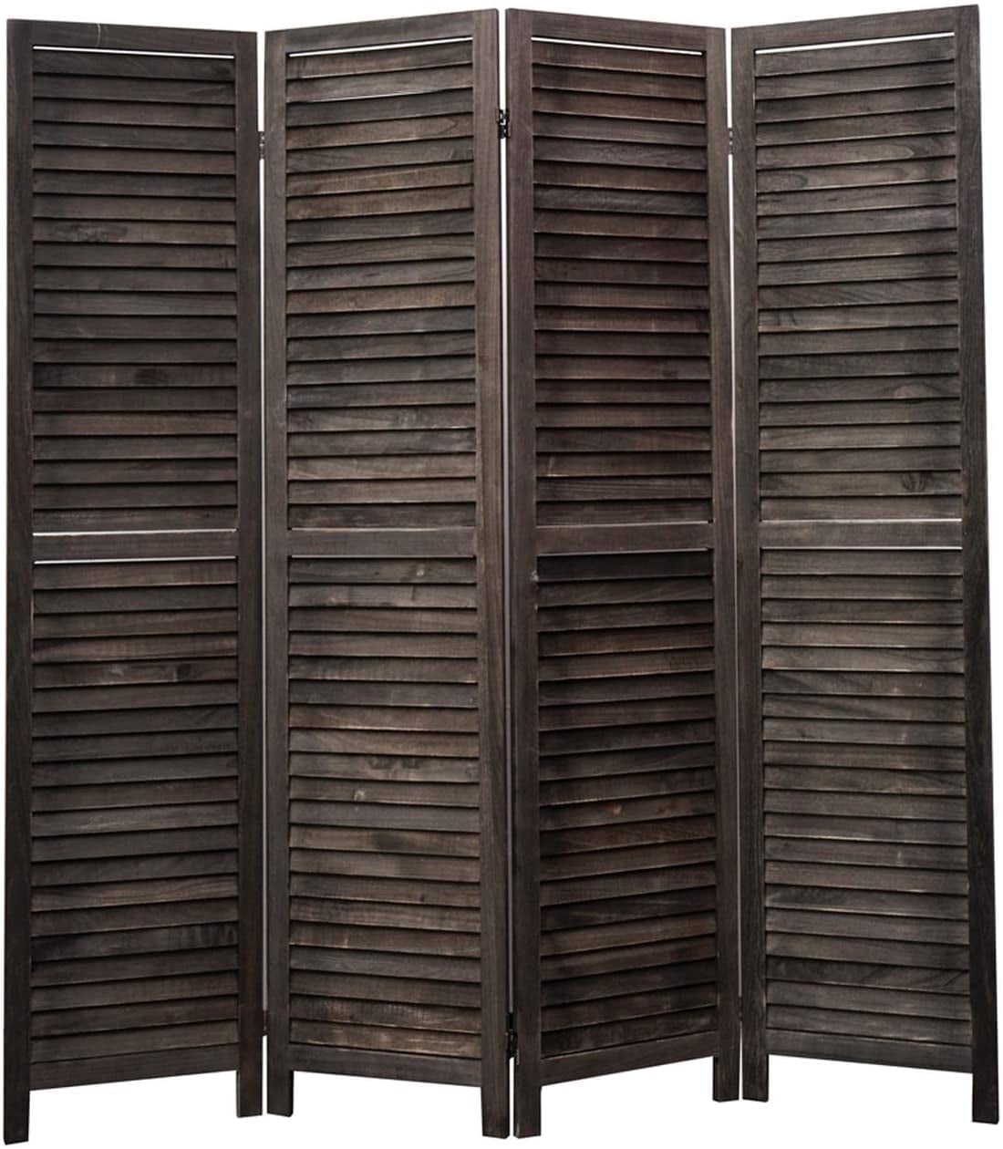 Legacy Decor Full Length Wood Shutters 4 Panel Room Divider, 67" Tall ...