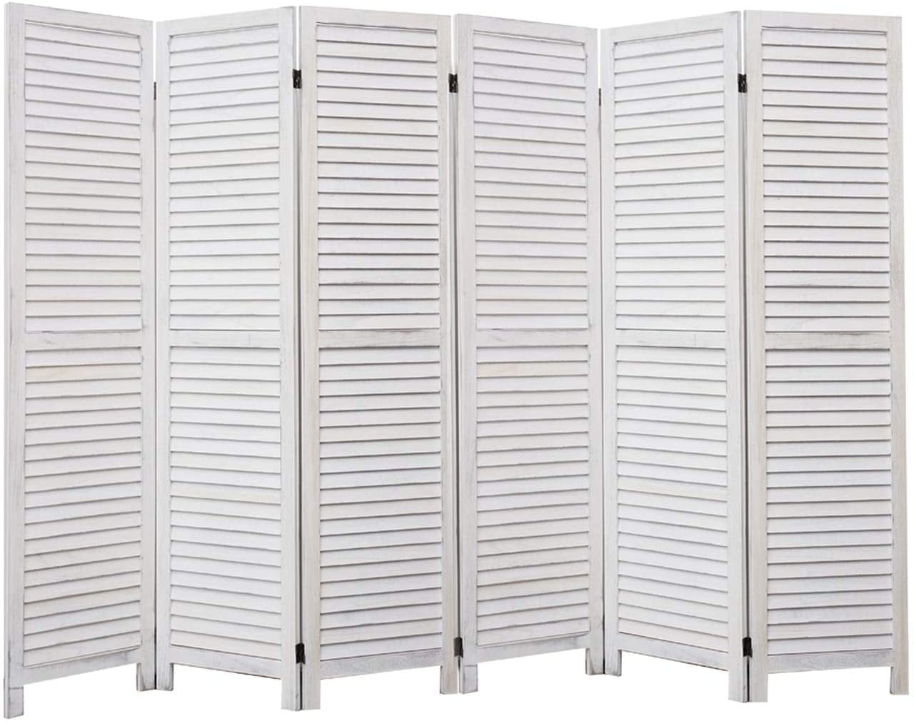 Legacy Decor Full Length Wood Shutters 6 Panel Room Divider, 67" Tall ...
