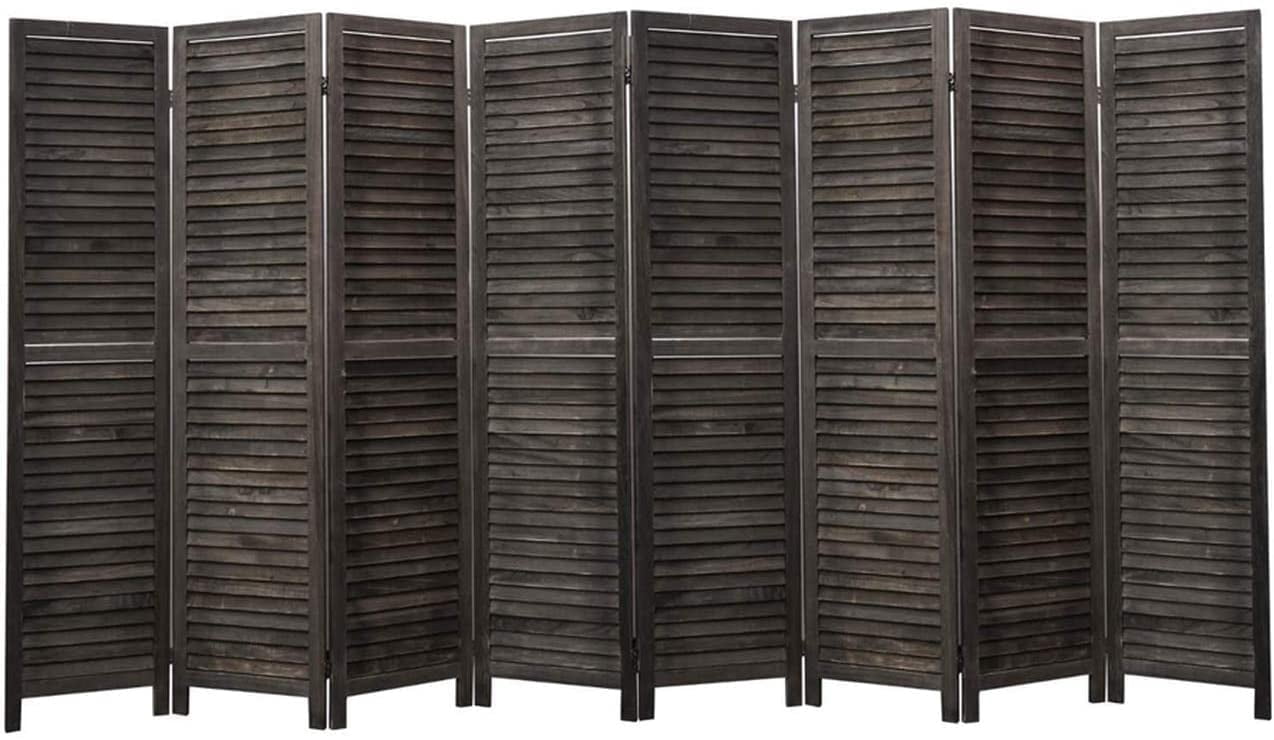 Legacy Decor Full Length Wood Shutters 8 Panel Room Divider, 67" Tall ...