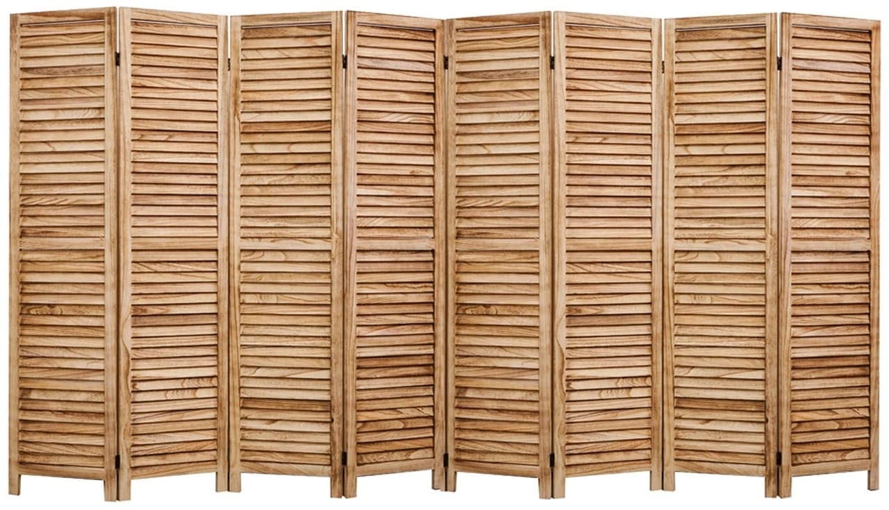 Legacy Decor Full Length Wood Shutters Louver 8 Panel Room Divider, 67 ...