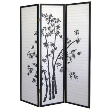 Jostyle Natural Bamboo 5-Panel Room Divider, Freestanding Privacy ...