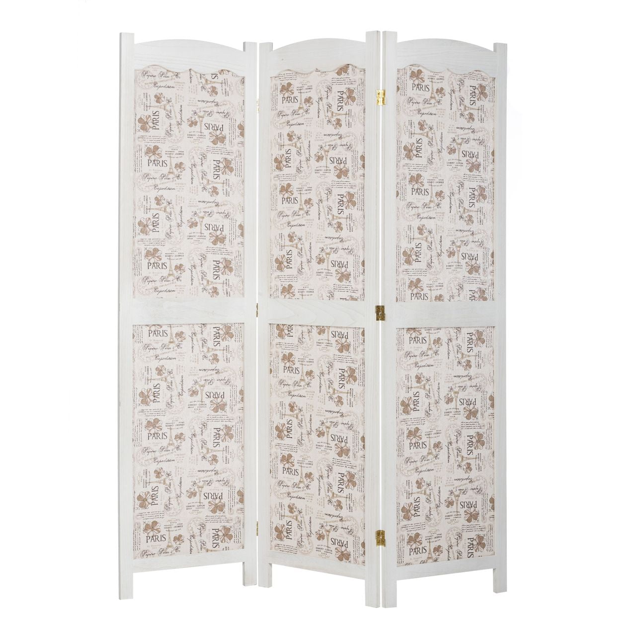 Legacy Decor Solid Wood With Paris Themed Canvas 3 Panel Room Divider ...