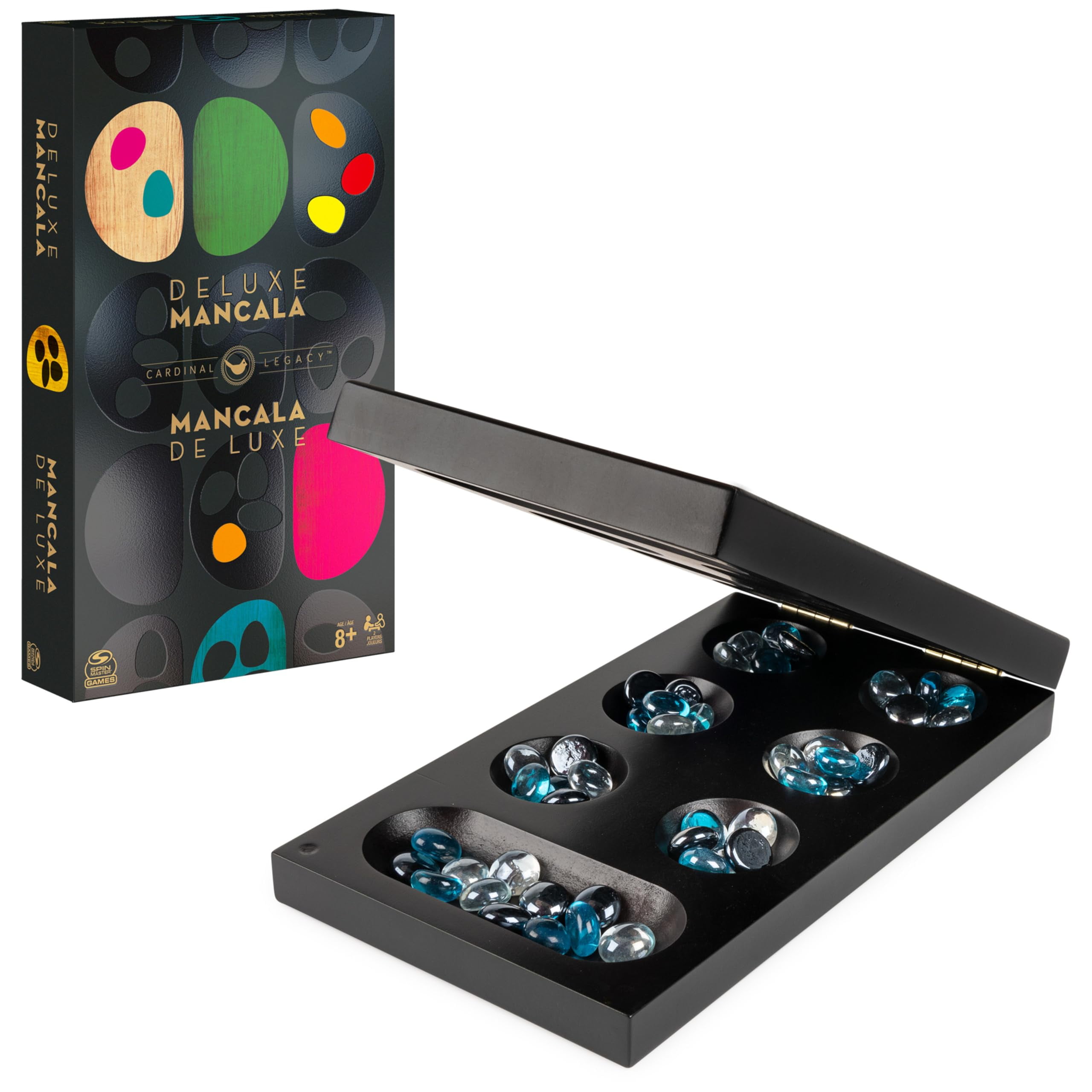 Legacy Deluxe Mancala Classic Game with Folding Wooden Game Board and ...
