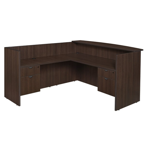 Legacy Double Box File Pedestal Reception Desk- Java - Walmart.com