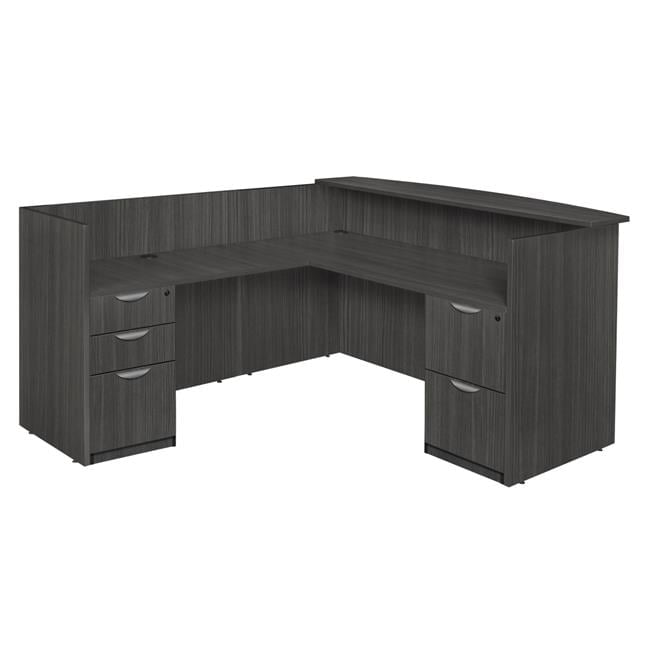 Legacy Double Full Pedestal Reception Desk, Ash Grey - Walmart.com