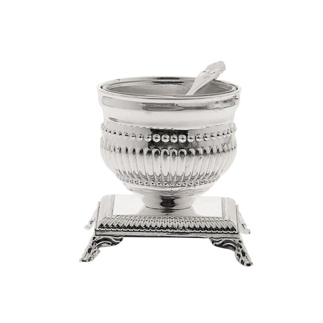 Legacy Judaica 3012 Salt Holder Single Silver Plated with Spoon ...